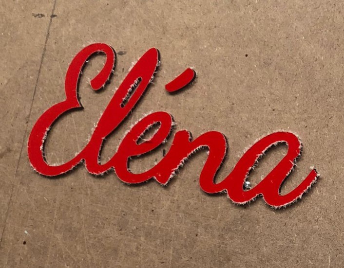 Prénom découpé en alu pour Elena - Prénoms et lettres découpés